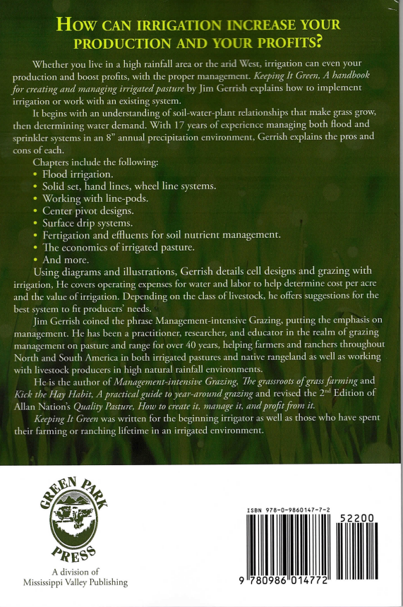 Keeping It Green by Jim Gerrish — American GrazingLands Services LLC